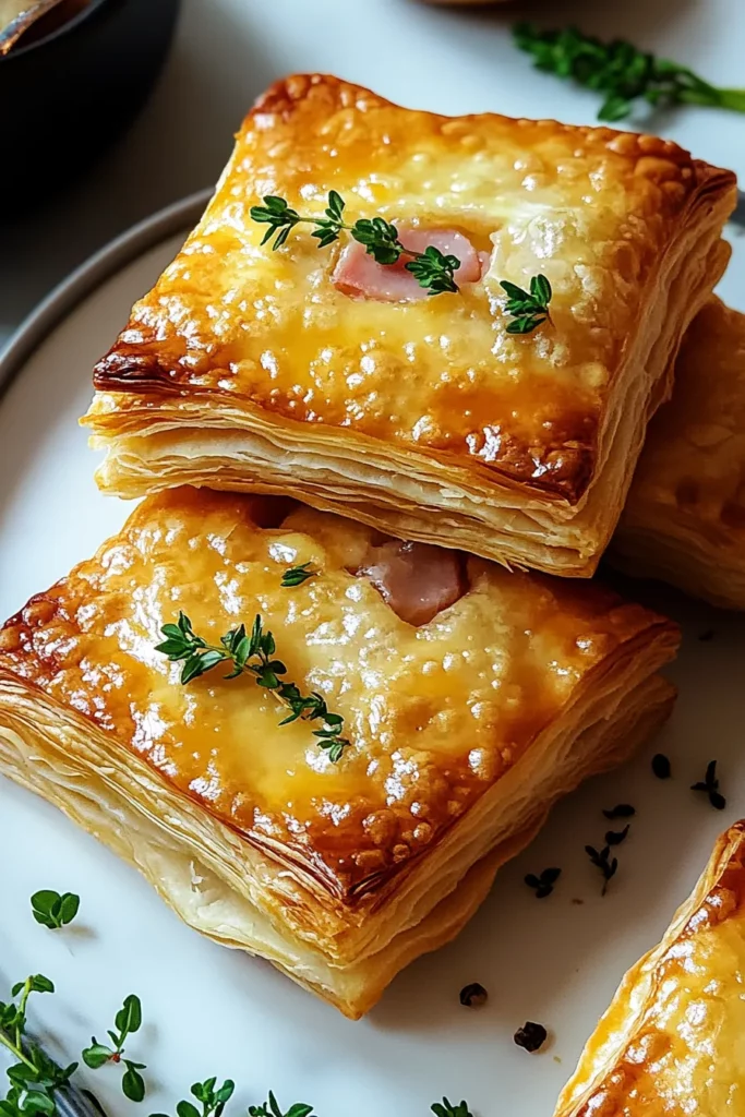 Crispy Ham and Cheese Puff Pastry Squares – Recipes Dish