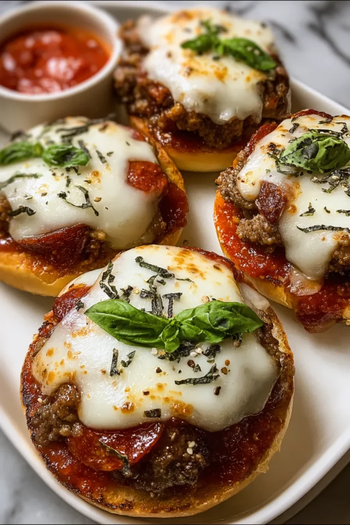 Cheesy Italian Burgers with Pizza Toppings - Recipes Dish