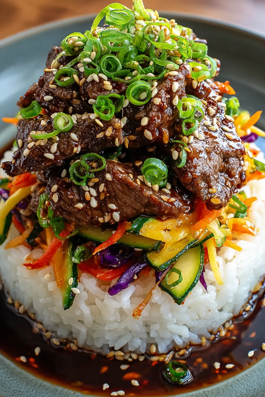 Korean BBQ Beef Rice Stack – Recipes Dish