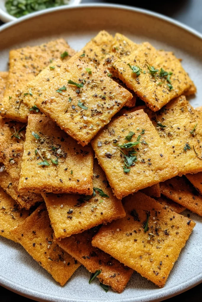 Garlic and Herb Chickpea Flour Snack Crackers – Recipes Dish