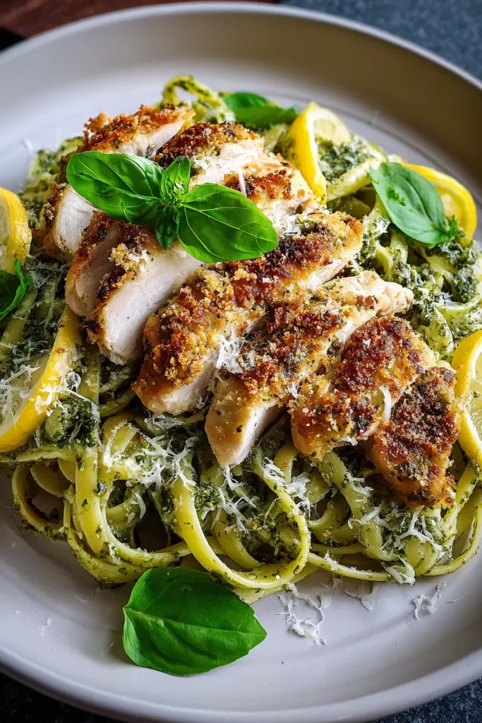 Pesto Pasta with Parmesan Chicken – Recipes Dish