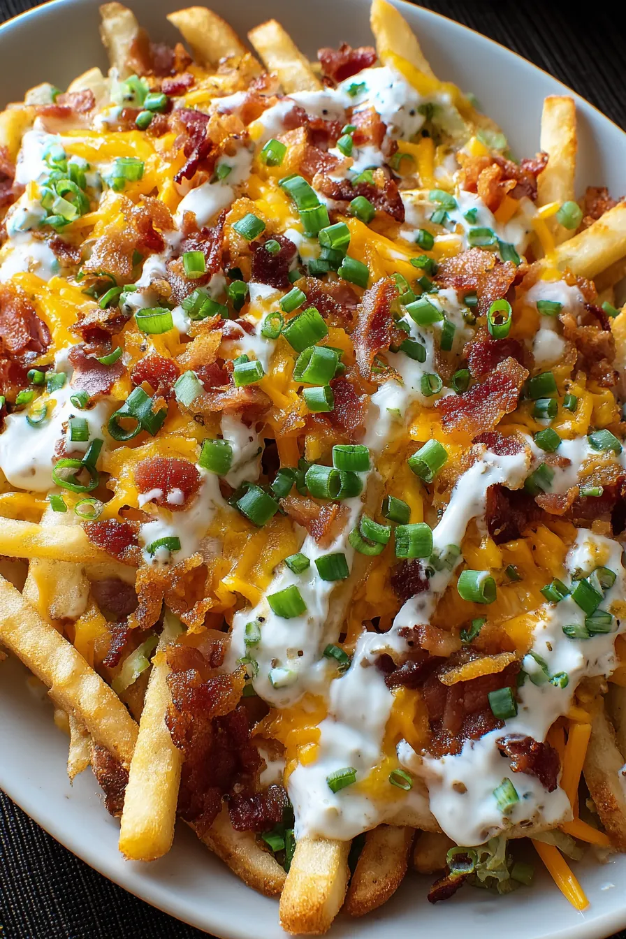 Loaded Fries with Bacon Cheddar and Ranch Dressing – Recipes Dish
