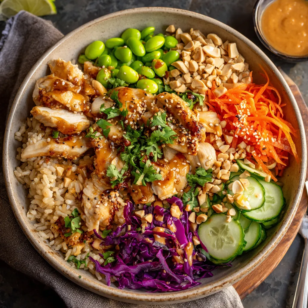 High Protein Thai Peanut Chicken Buddha Bowl – Recipes Dish